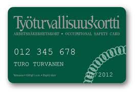Arbetssäkerhetskortutbildning - finskt kort (I Sverige motsvarande SSG ...